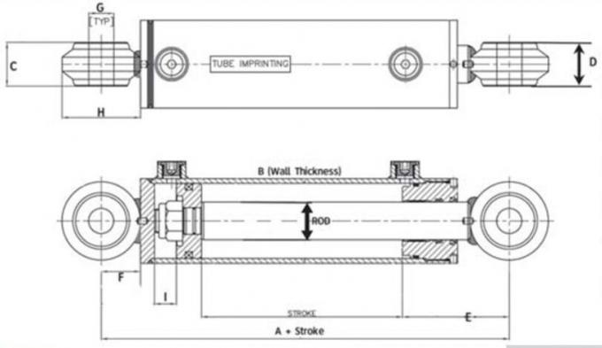 Welded Swivel Mount Hydraulic Piston Cylinder
